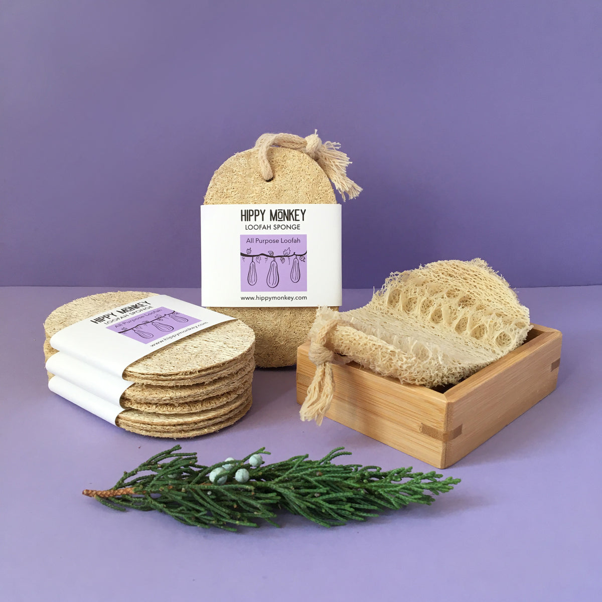 All Natural Loofah Sponge Set - Single Layer – Hippy Monkey